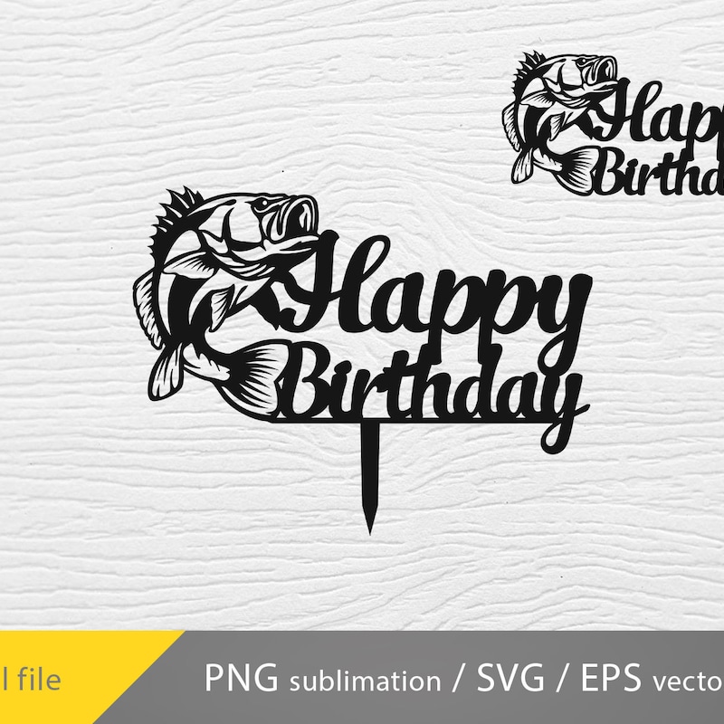 Fishing Cake Topper - Etsy