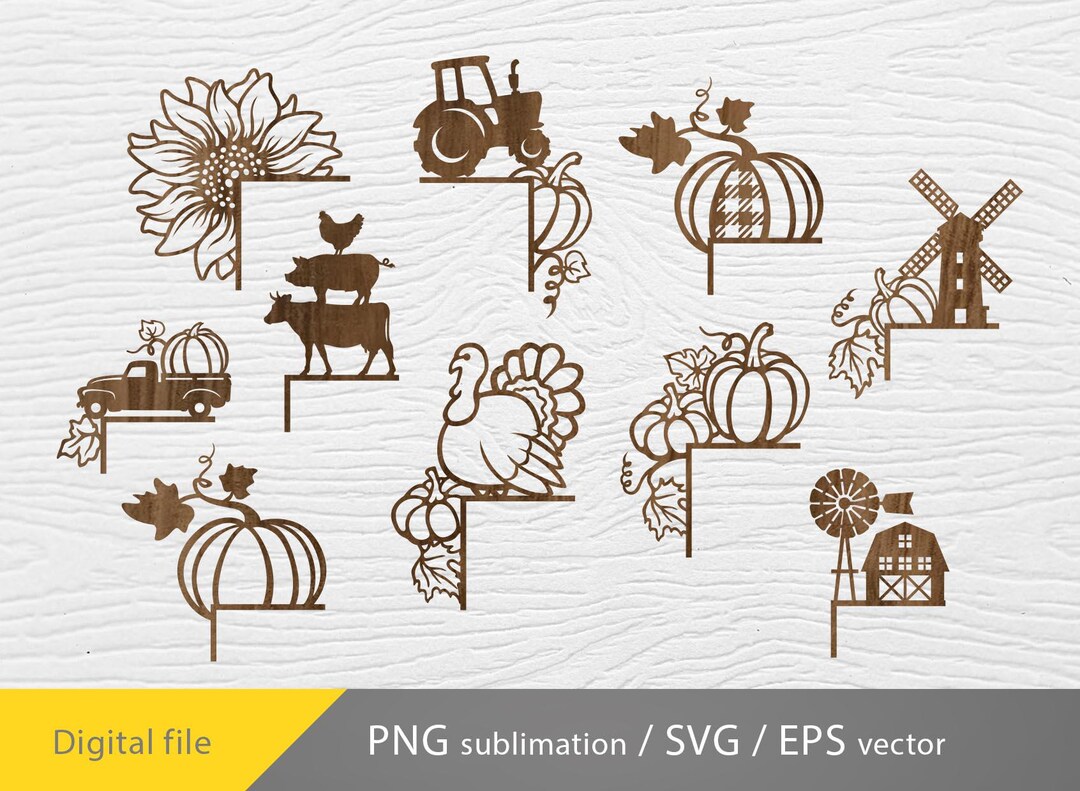 Fall Door Corners Bundle, Fall Trim Corner Laser Cut, Autumn Door ...