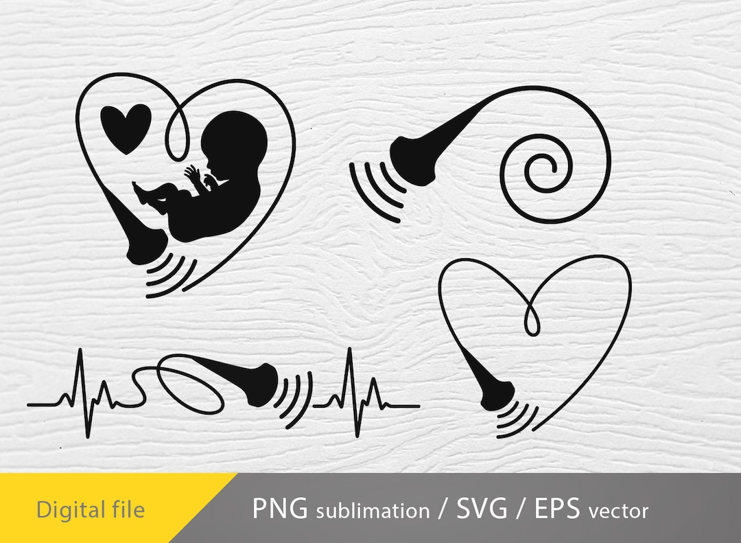 Ultrasound Bundle Svg, Ultrasound Heartbit Svg, Ultrasound Probe ...
