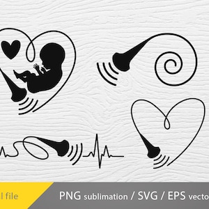 Ultrasound Bundle Svg, Ultrasound Heartbit Svg, Ultrasound Probe ...