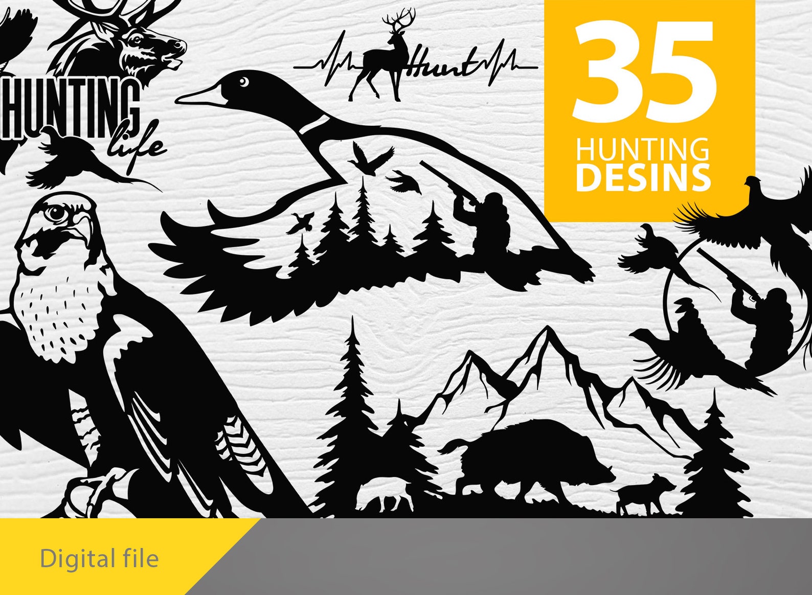 Hunting Bundle SVG Vector, Deer Hunting Svg, Hunting Life PNG, Hunt SVG ...