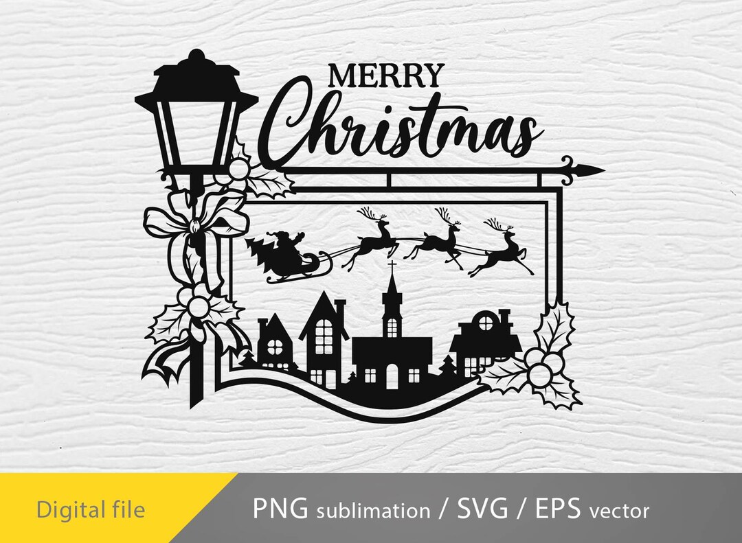 Country Santa Svg, Christmas Village Svg, Winter Village Svg, Country ...