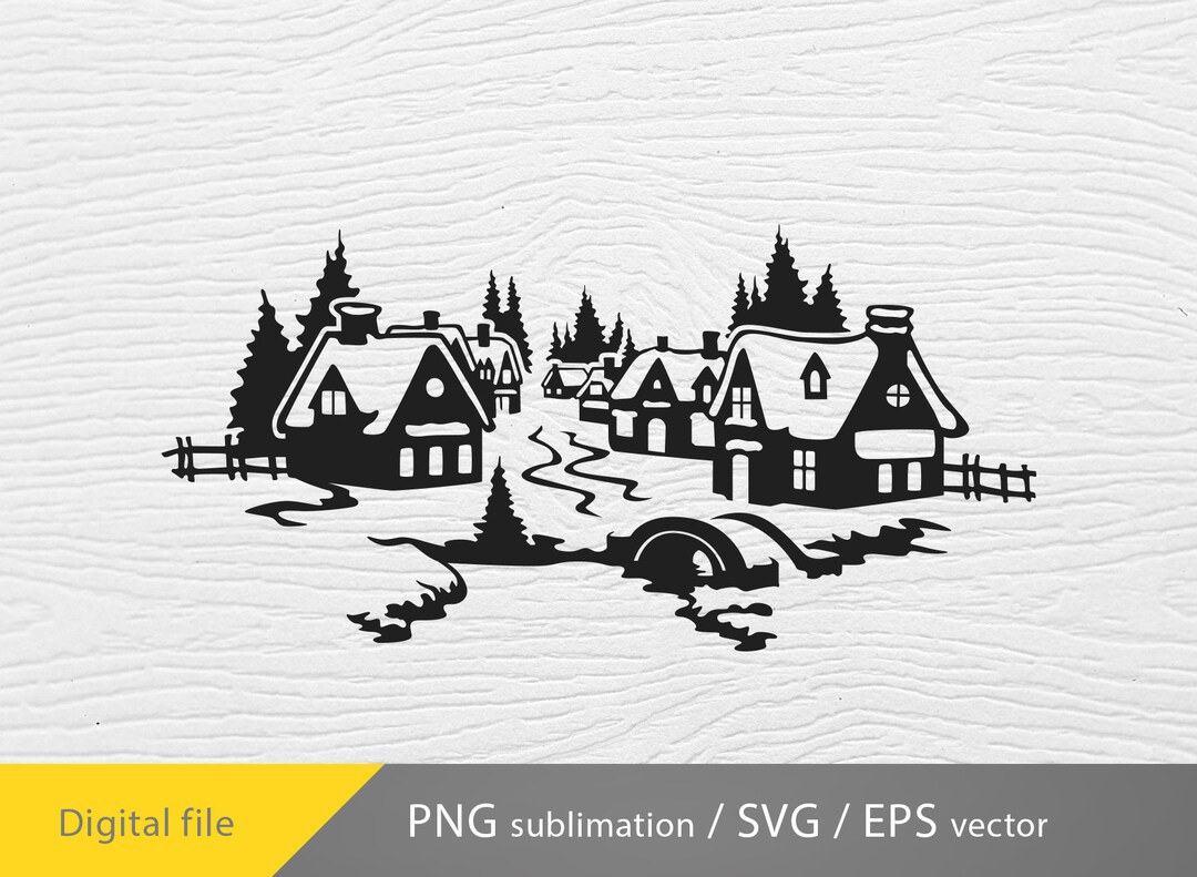 Christmas Village Svg, Winter Village Svg, Country Christmas Svg - Etsy