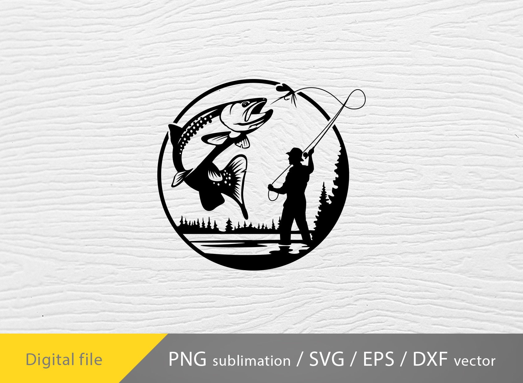 Trout Fishing Svg, Fly Fishing Svg, Trout Fishing Png Sublimation ...