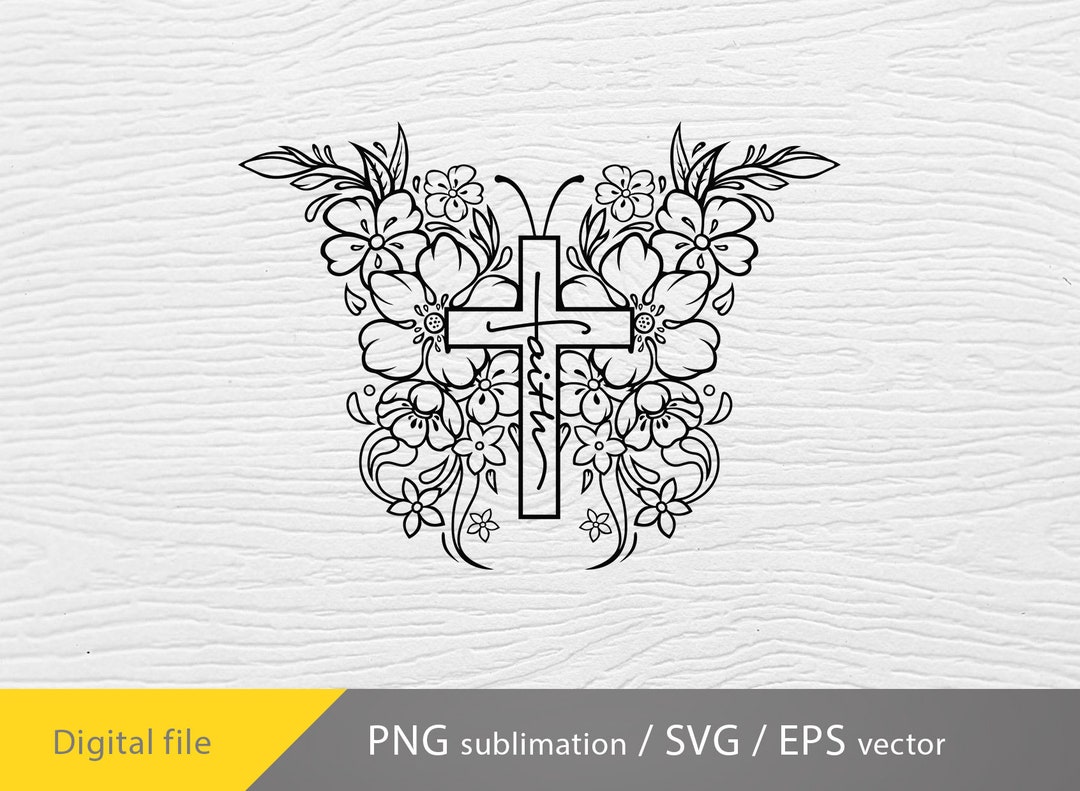 Faith Butterfly SVG, Christian Cross Svg, Butterfly Png, Faith Cross ...