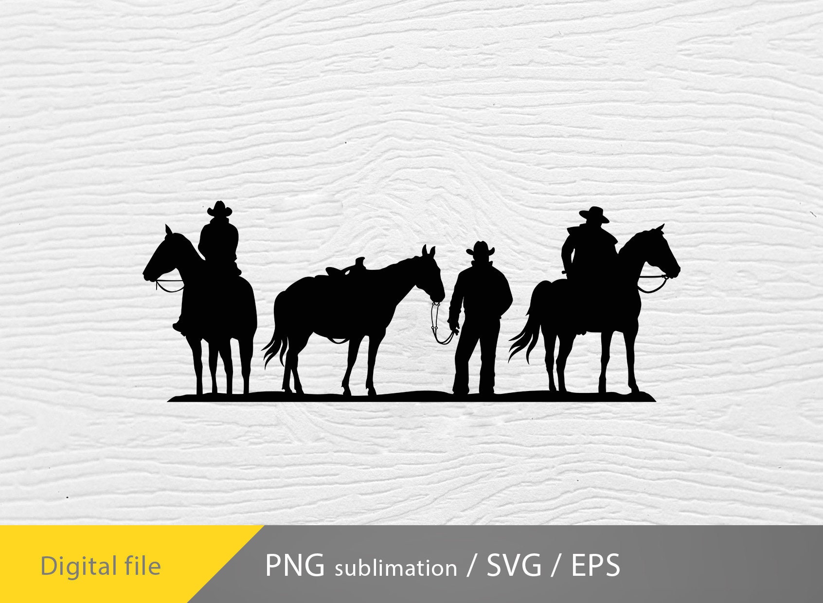 Cowboys and Horse Svg, Cowboy Svg, Cowboy Scene Png Sublimation - Etsy