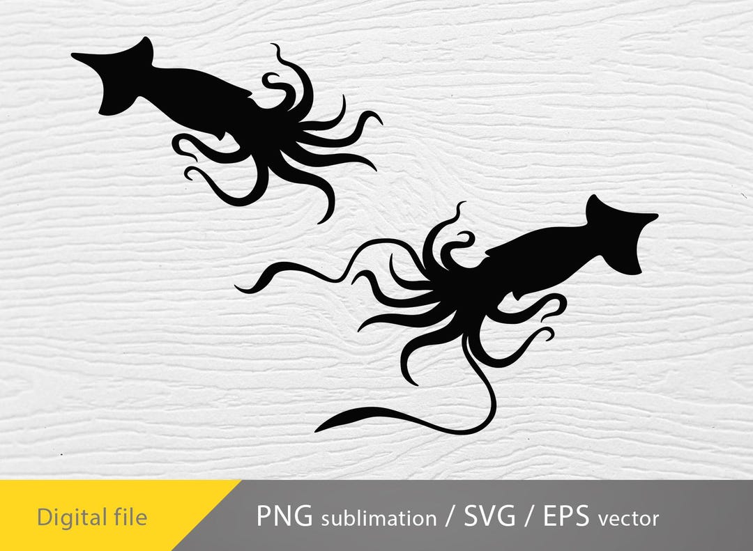 Squid Vector Laser Cut File, Files for Wood Laser Cutting, Squid Svg ...