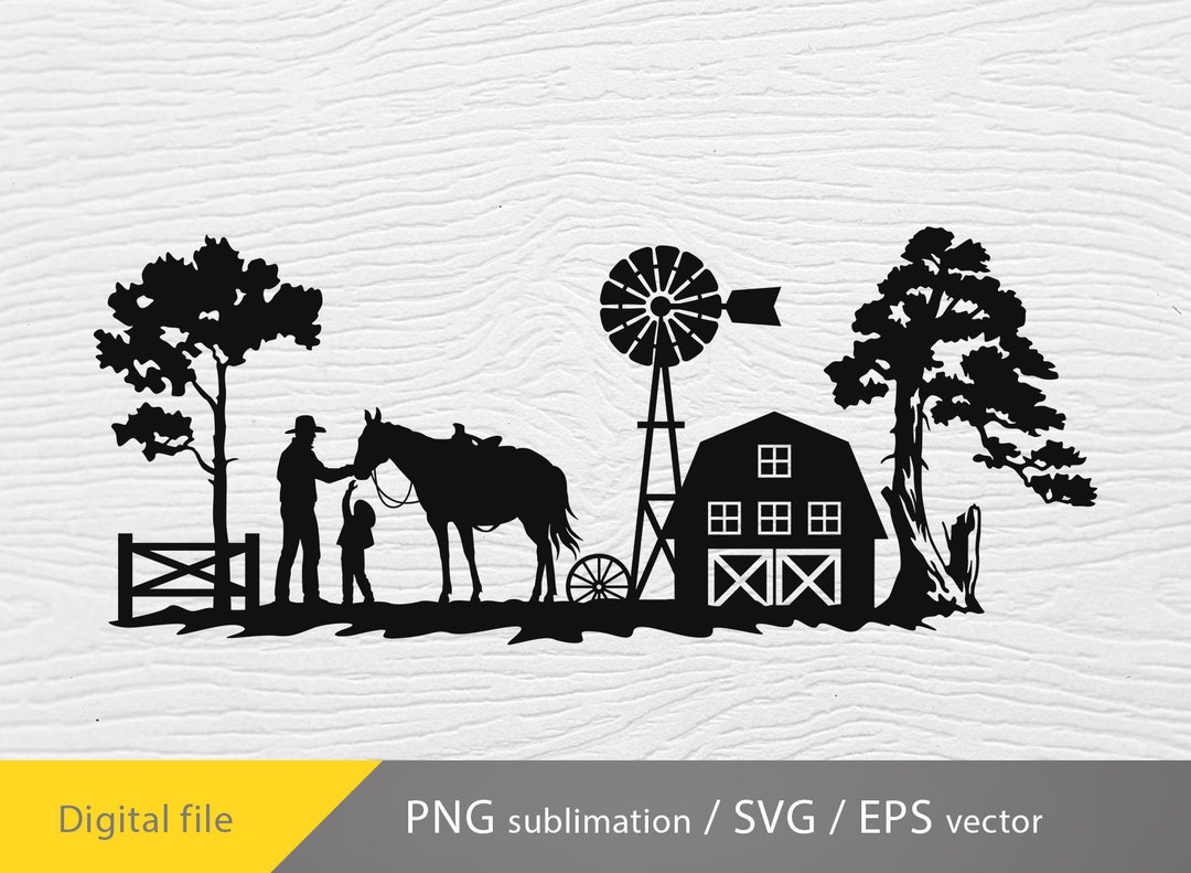 Cowboy Ranch Svg, Cowboy Family Png, Father and Son Svg, Farm Life Svg ...