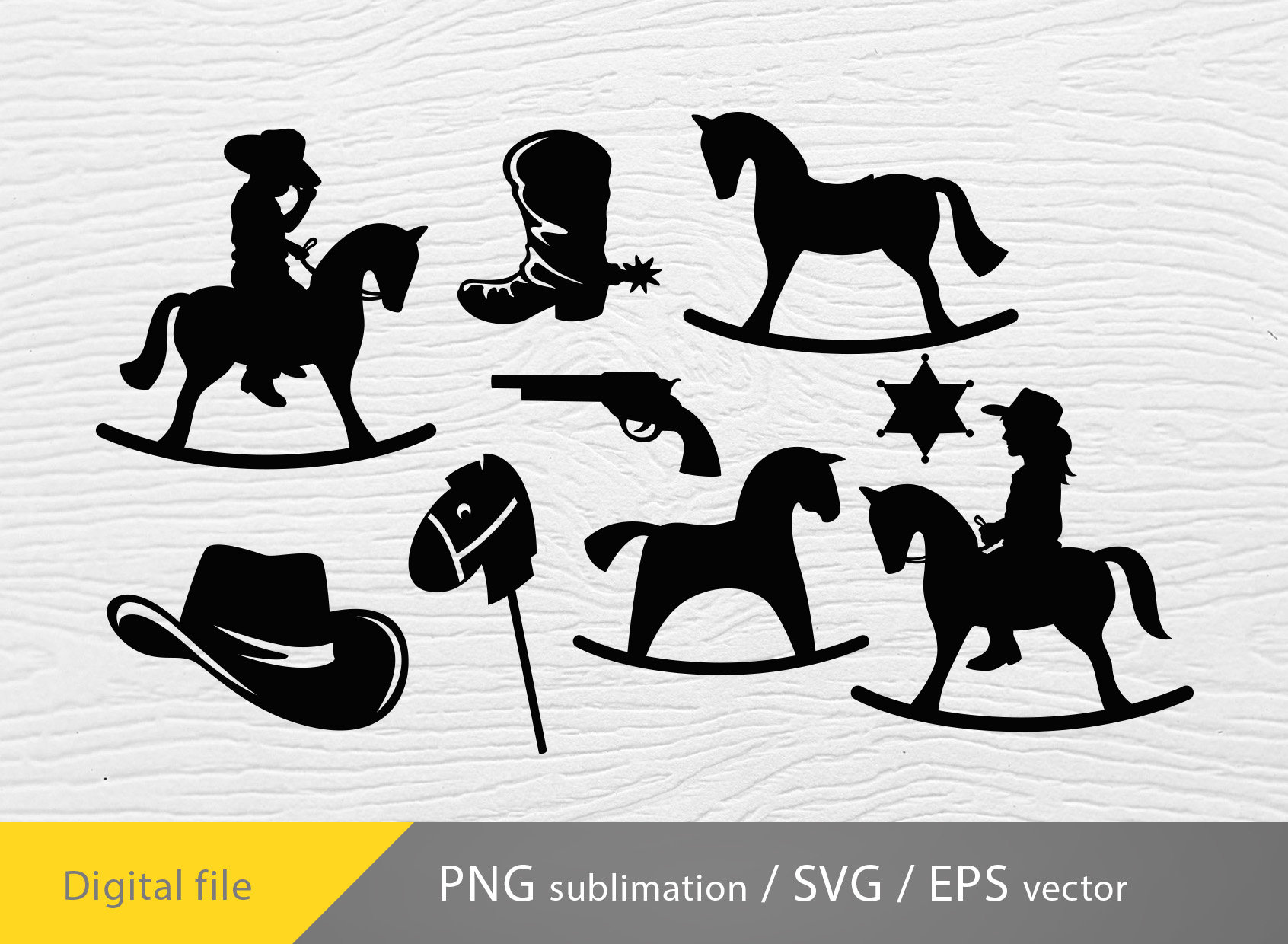 Baby Cowboy Bundle Svg, Baby Cowgirl Svg, Cowboy Hat Svg, Rocking Horse ...