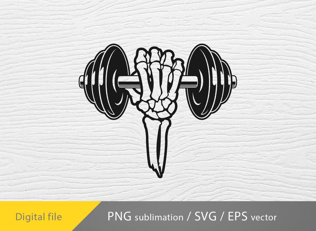 The Skeleton's Hand With Dumbbells, Dead Lift PNG, Gym Halloween PNG ...