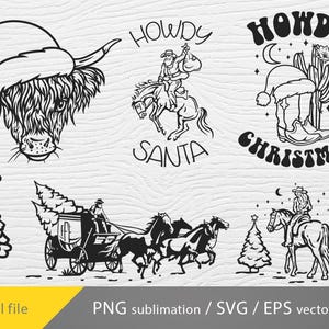 Cowboy Christmas Svg Bundle, Cowboy Christmas Tree Svg, Western ...