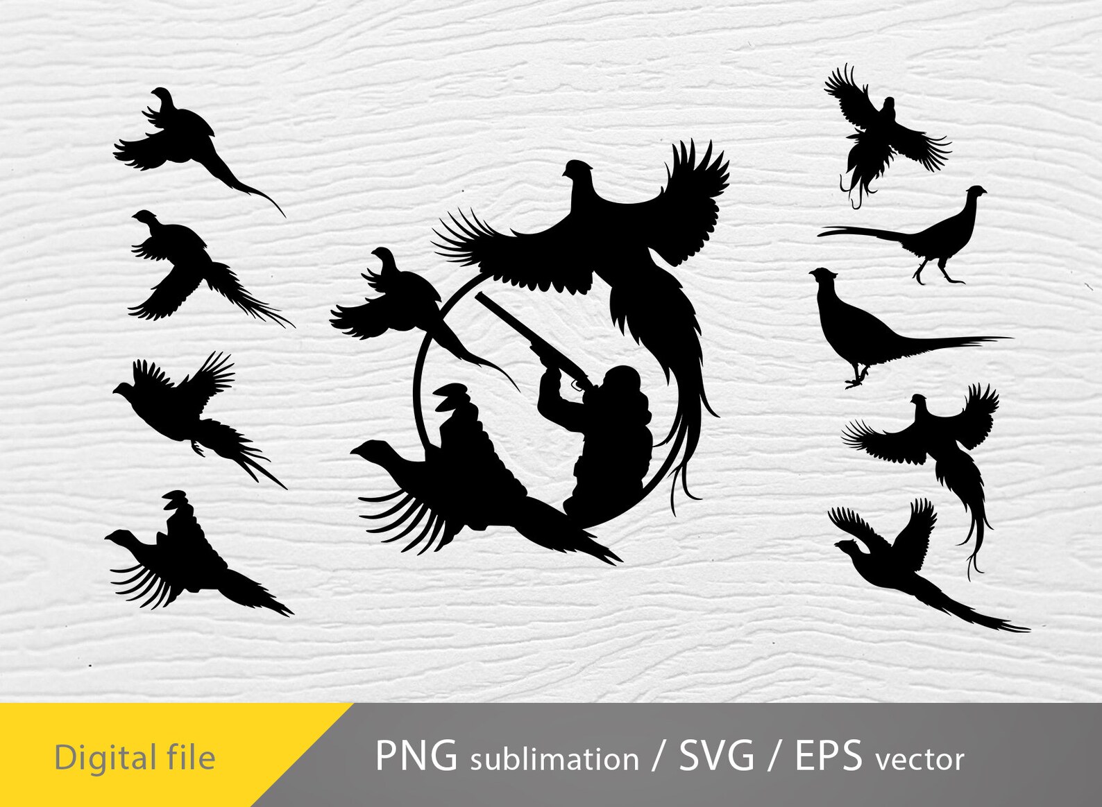 Pheasant Hunting SVG, Pheasant Silhouette SVG, Pheasant PNG - Etsy