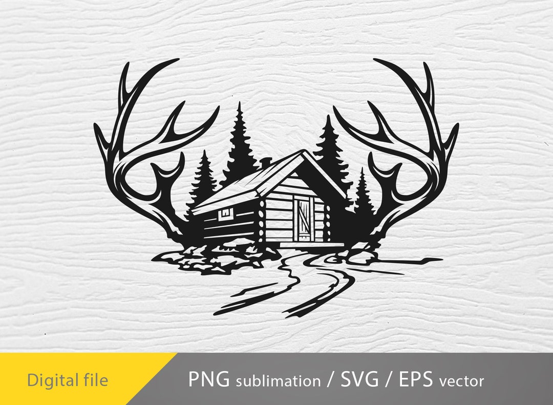 Hunting Cabin Svg, Deer Hunting Svg, Cabin Png, Cricut File, Hunting ...