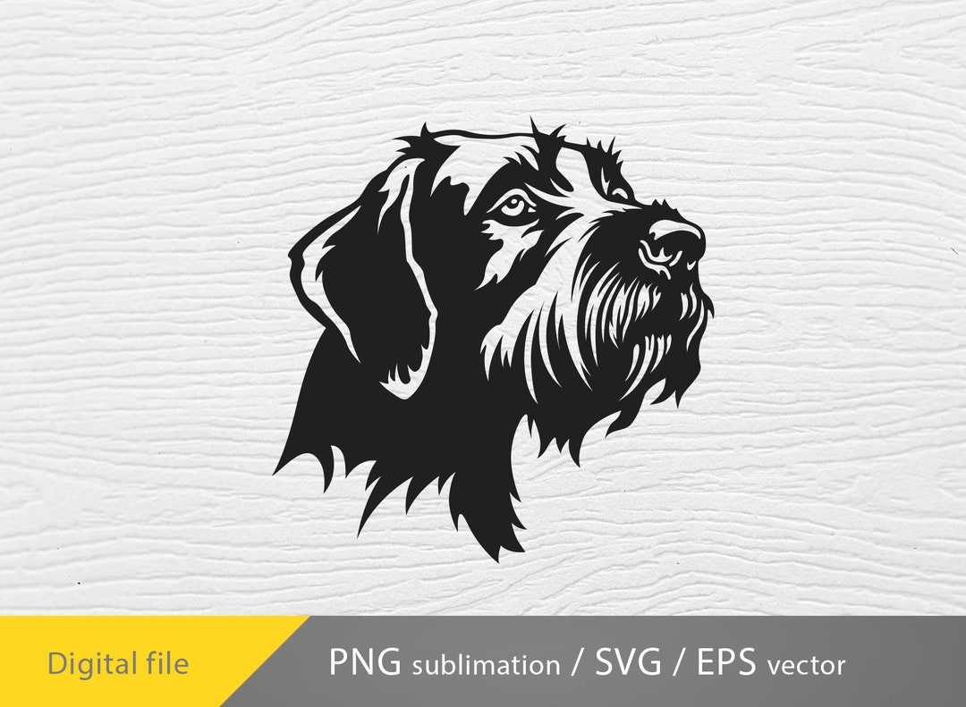 German Wirehaired Pointer Svg, Vector Graphic Cuttable Image, Hunting ...