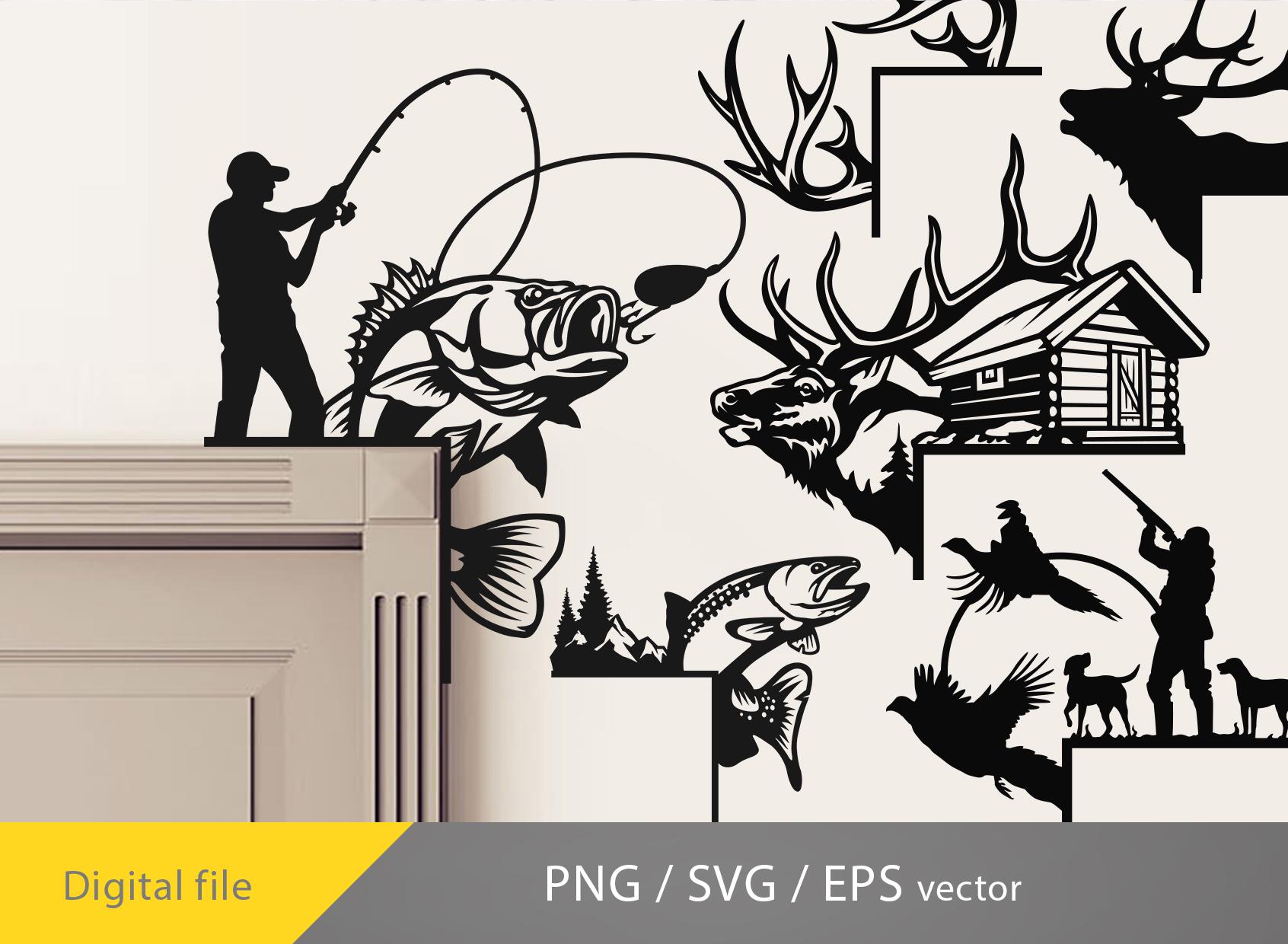 Hunting Door Corner SVG Bundle, Fishing Door Corner SVG, Home Decor ...