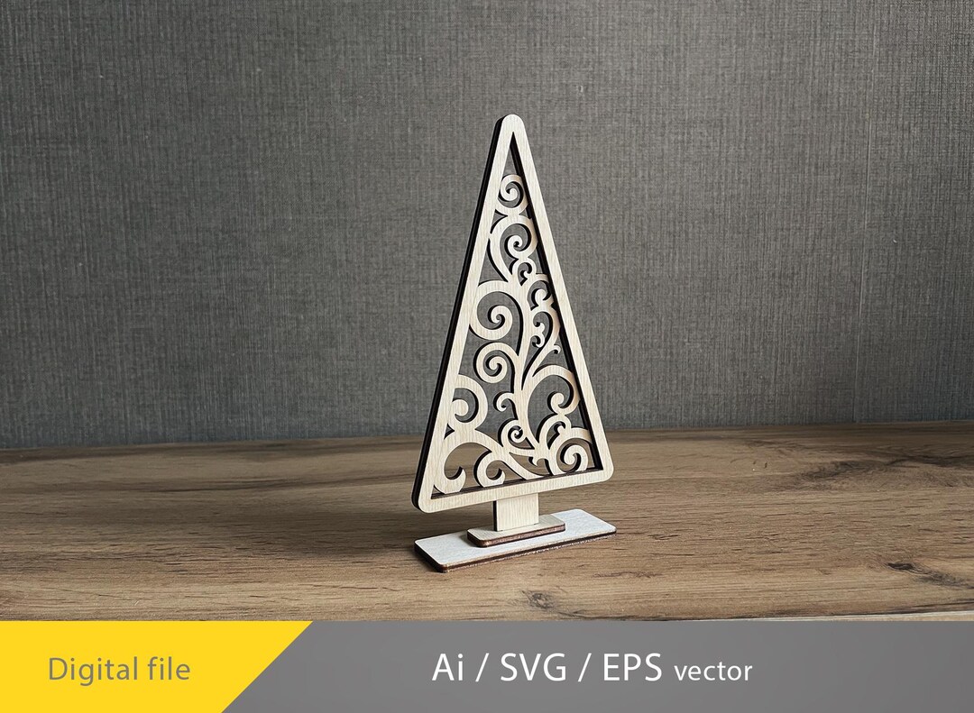 Christmas Tree Laser Cut Svg, Laser Cut Tree & Stand, Christmas Tree ...