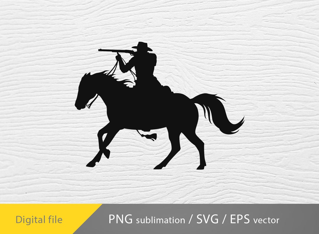 Cowboy Rides Horse Svg, Cowboy Png, Wild West Cowboy Svg - Etsy
