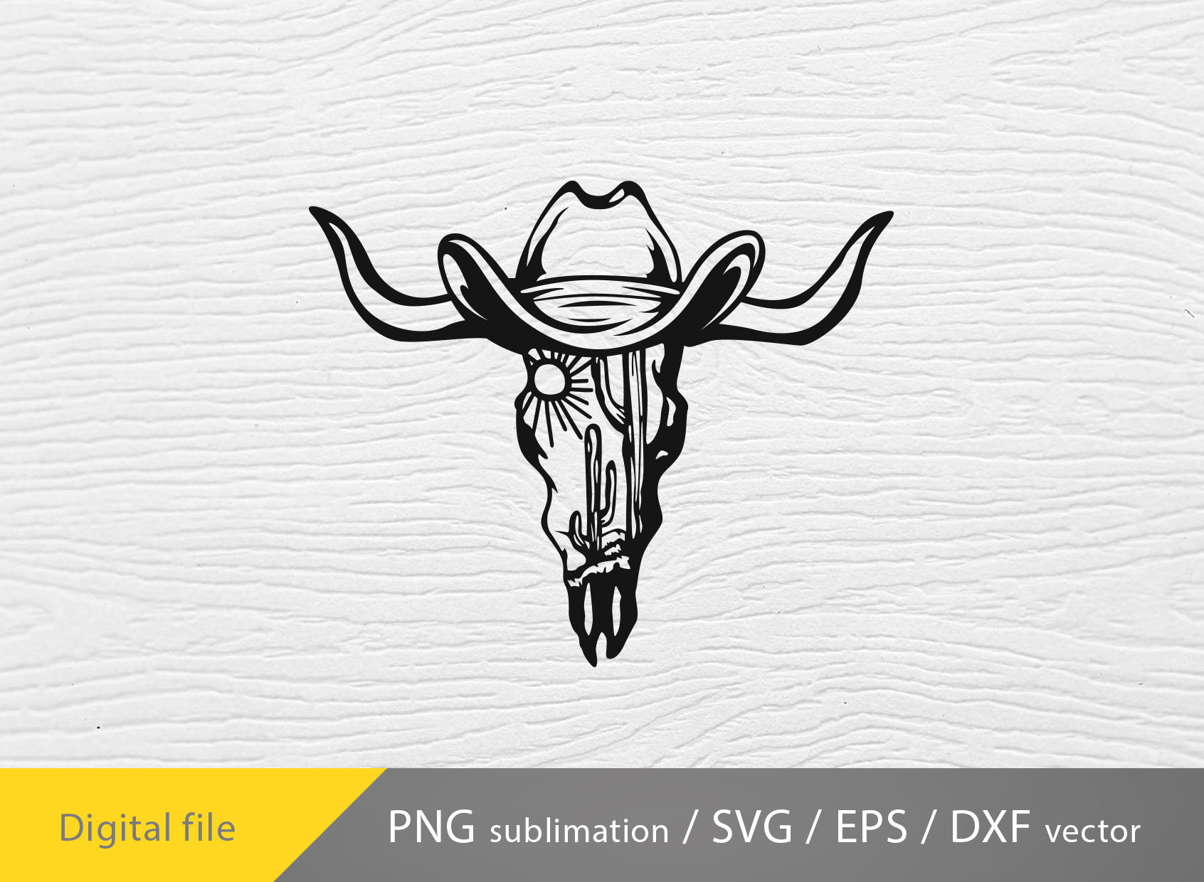 Bull Skull SVG, Cow Skull PNG, Cowboy Hat Svg, Desert Cactus Svg ...