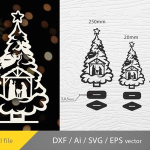 Nativity Scene Svg, Laser Cut Nativity Tree & Stand, Christmas Tree Svg ...