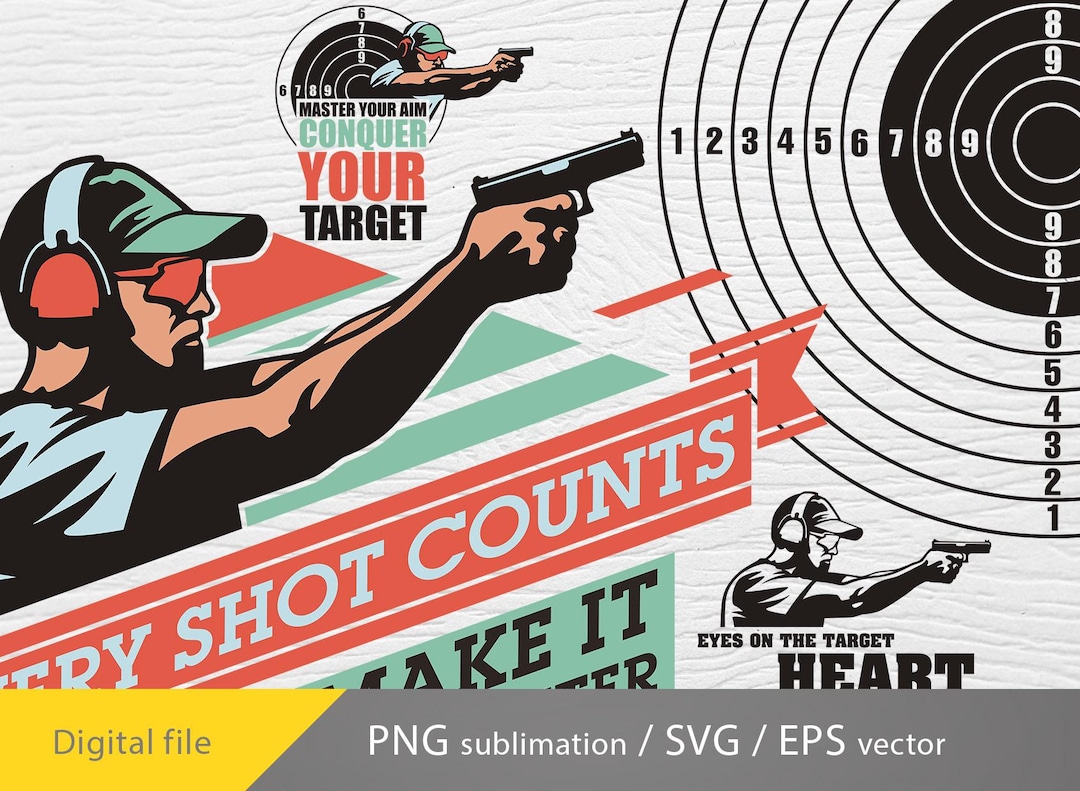 Pistol Shooting Bundle Svg, Target Svg, Trapshooting Svg, Pull Svg ...
