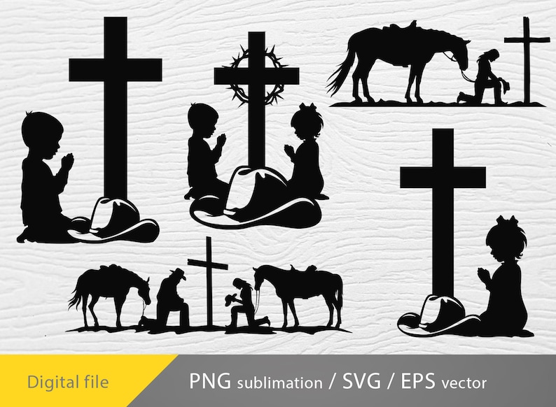 Praying Cowboy Bundle Svg, Cricut File, Praying Cowgirl Svg, Cowboy ...