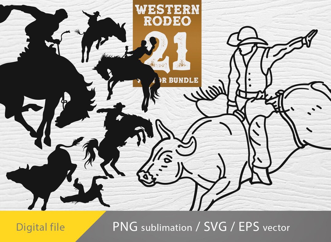 Cowboy Rodeo Bundle Svg Rodeo Horse Svg, Bucking Rodeo Svg, Cowboy ...