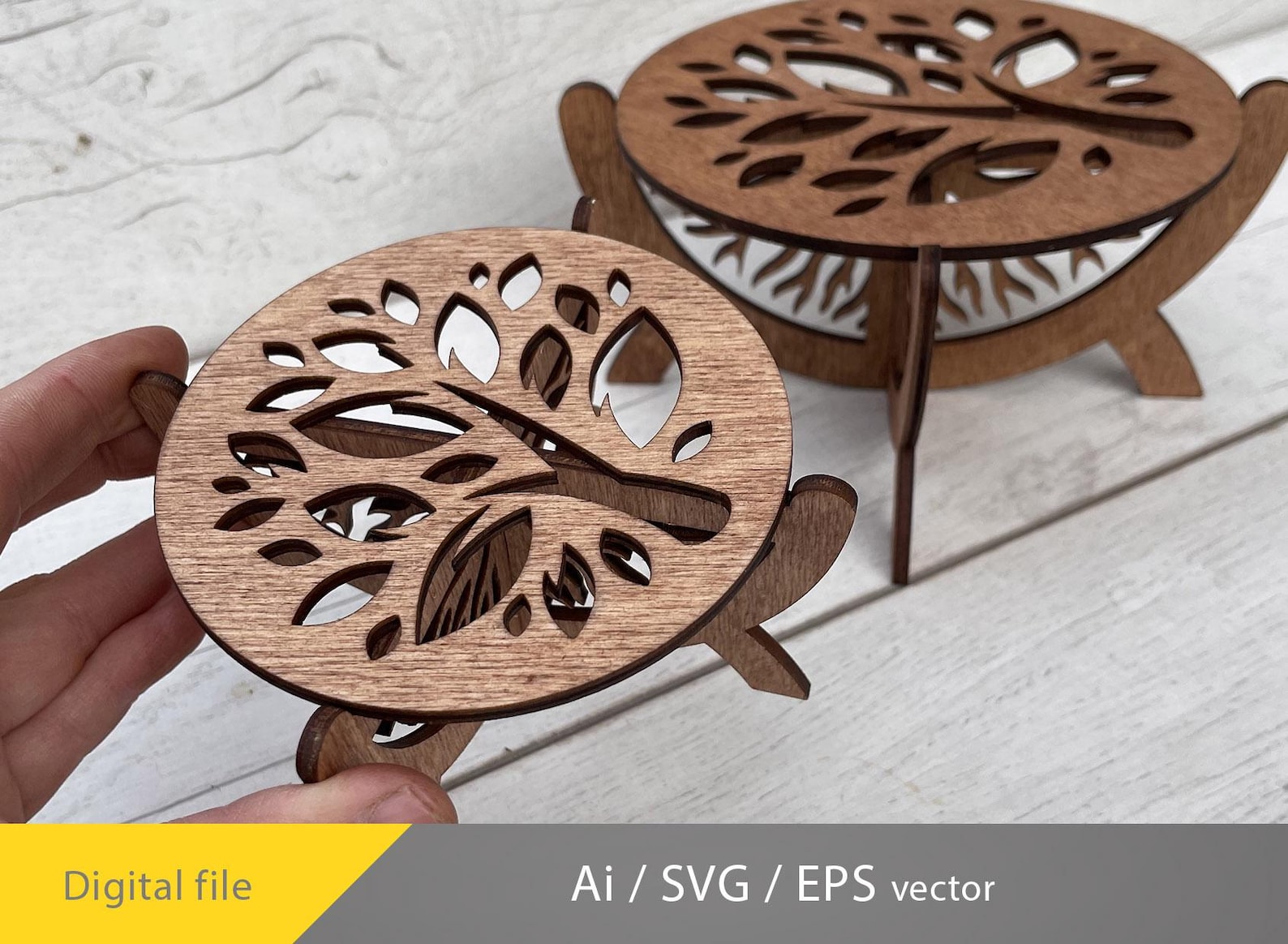 3D Plant Pot Stands Laser Cut, Potted Plant Stand, Flower Pot Support ...