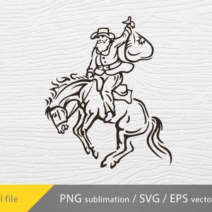 Santa Cowboy Svg, Cowboy Santa PNG, Cowboy Christmas Svg, Western ...