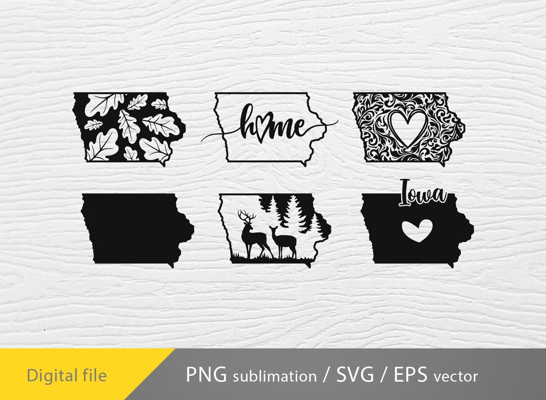 Iowa State SVG, Cut File Cricut, Iowa Silhouette, Iowa Home PNG, Iowa ...