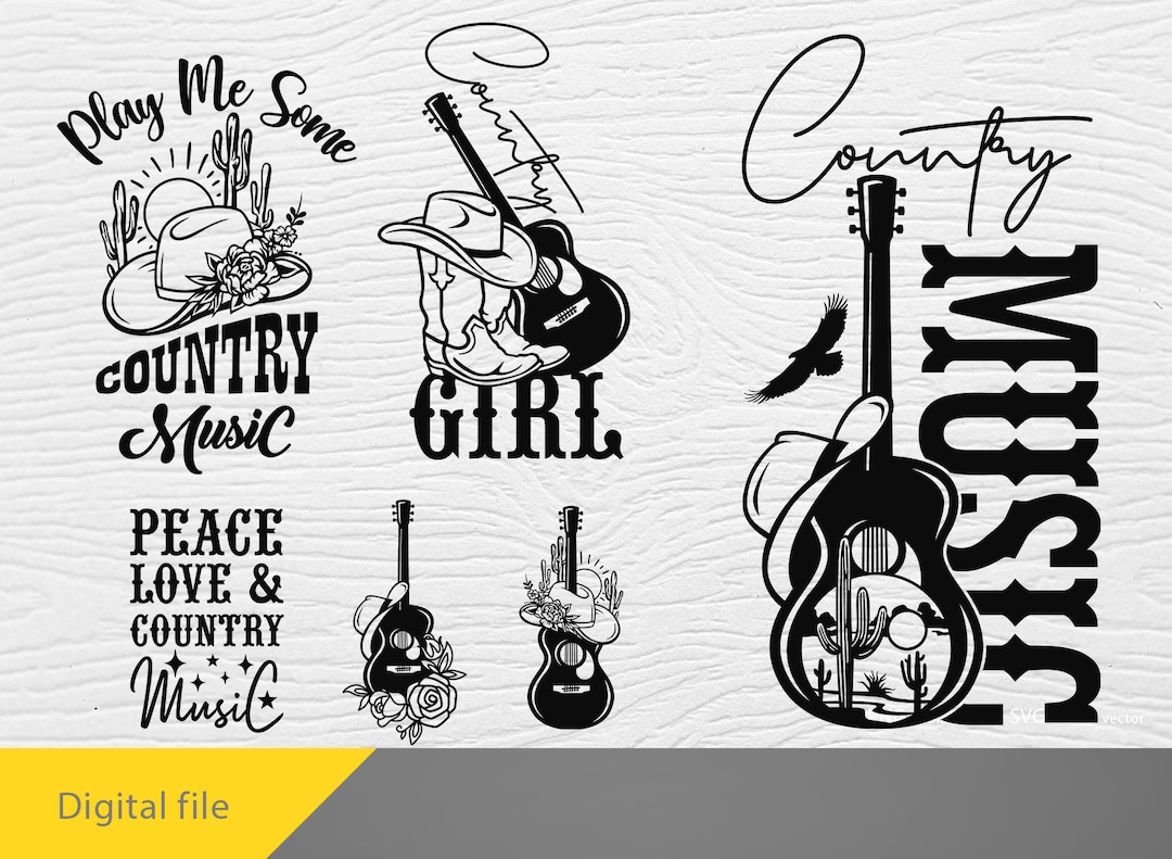 Country Music Bundle Svg, Country Music PNG, Western Music Svg, Country ...