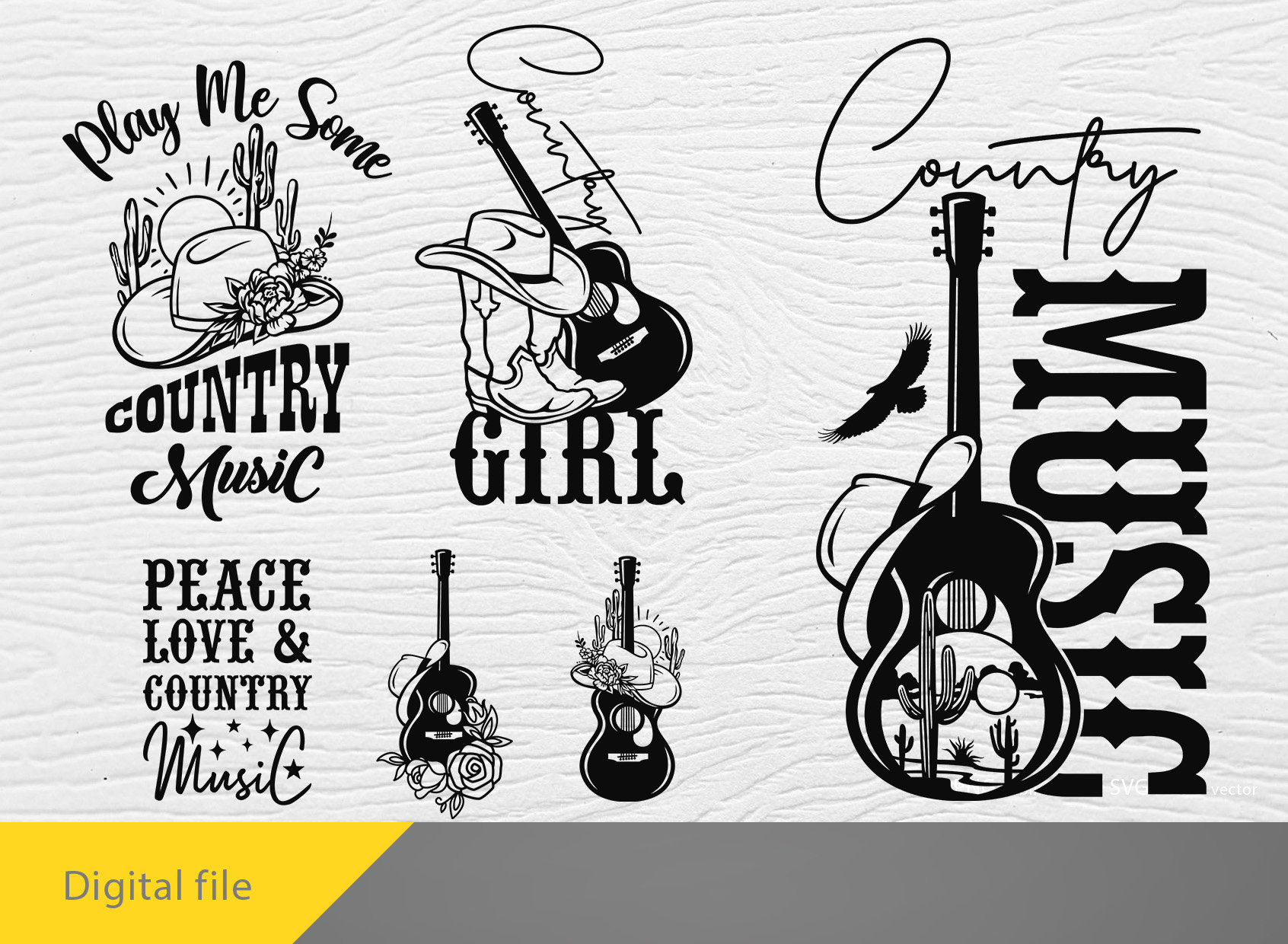 Country Music Bundle Svg, Country Music PNG, Western Music Svg, Country ...