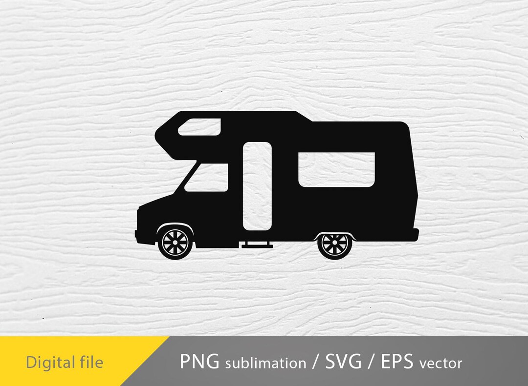 Auto Camping Svg Silhouette, Motorhome Svg Cutting File, Happy Camper ...