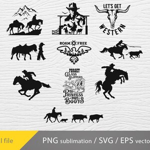 Cowboy Western Bundle Svg, Cowgirl Bundle Svg, Country Bundle Png, Wild ...