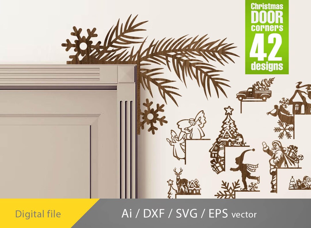 Christmas Door Corners Svg Bundle, Christmas Svg, Laser Cut, Christmas ...
