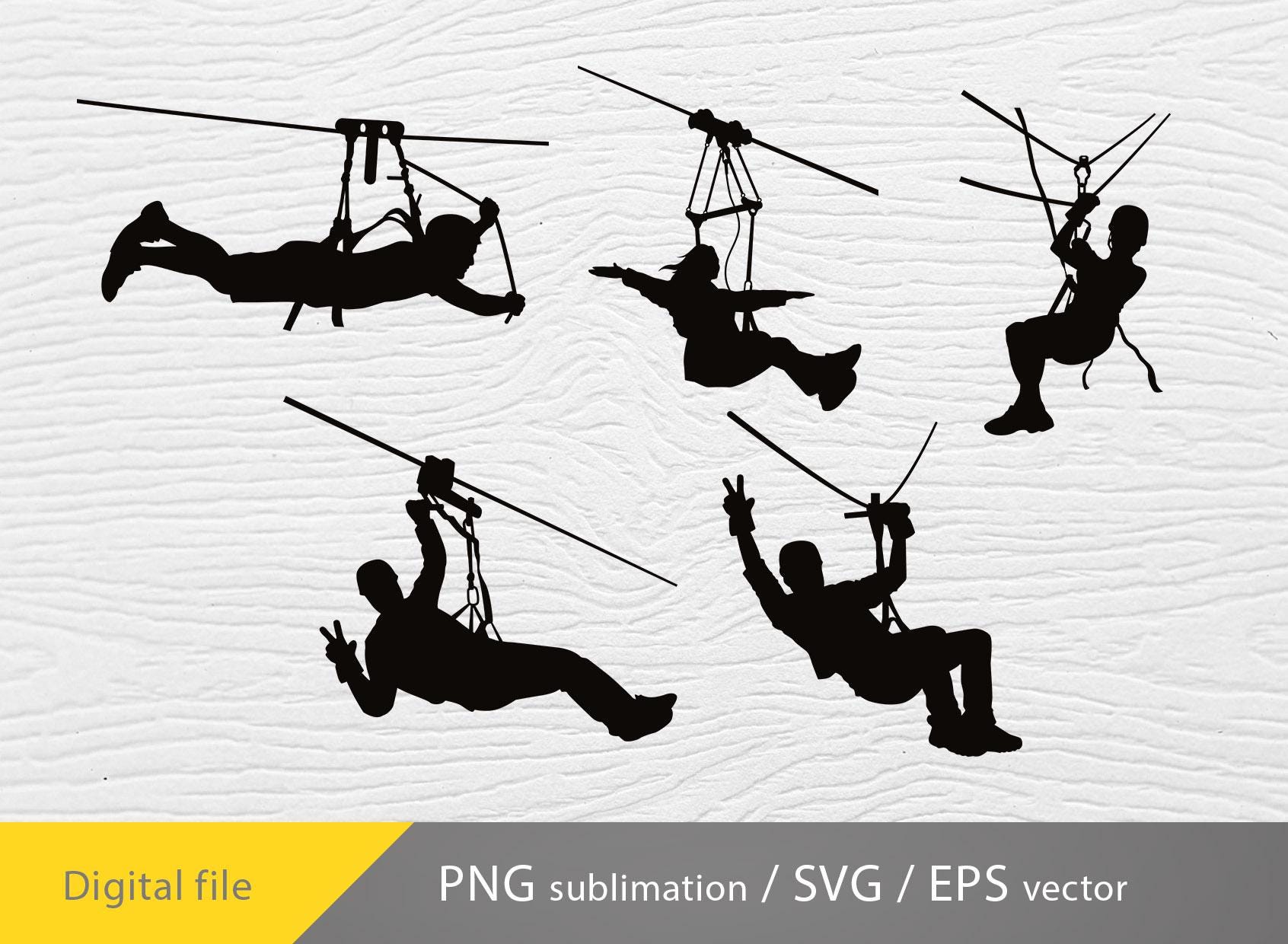Ziplane Svg Bundle, Zip Lane Png, Ziplining Extreme Svg, Thrilling Svg ...