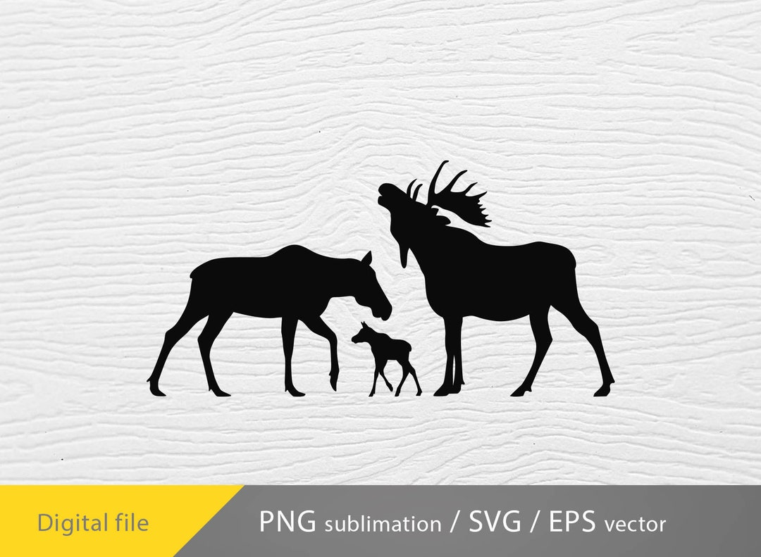 Moose Svg, Moose Family Svg, Hunting Scene Png, Cricut File - Etsy