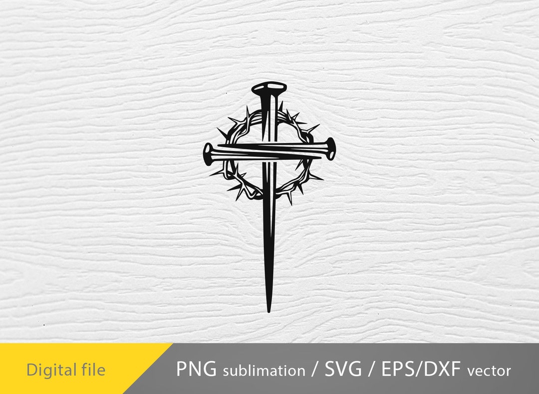 Crown of Thorns Cross Svg, Cricut File, Jesus Christ Svg, Easter Cross ...