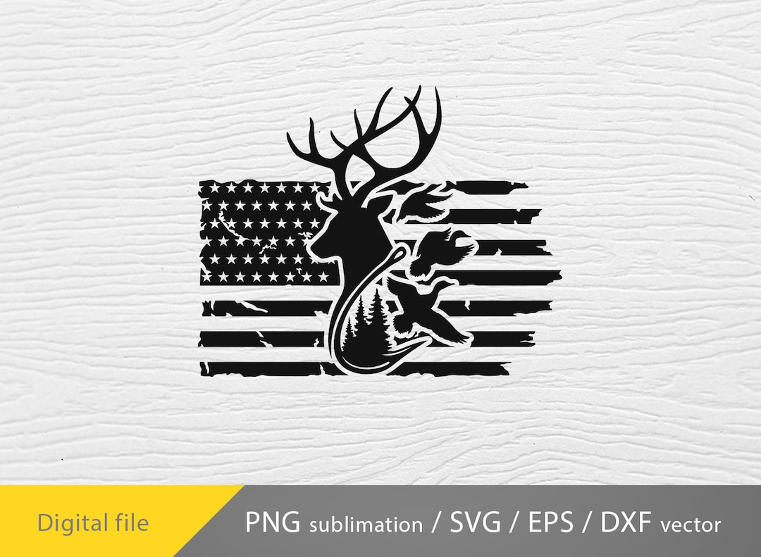 Hunt Svg, Hunting Scene Svg Png Sublimation, Hunting Patriotic Design ...
