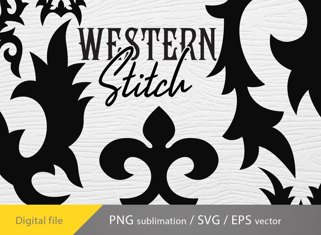 Western Vintage Elements Svg Eps Dxf, Western Stitch Svg, Cricut File ...
