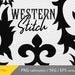 Western Vintage Elements Svg Eps Dxf, Western Stitch Svg, Cricut File ...