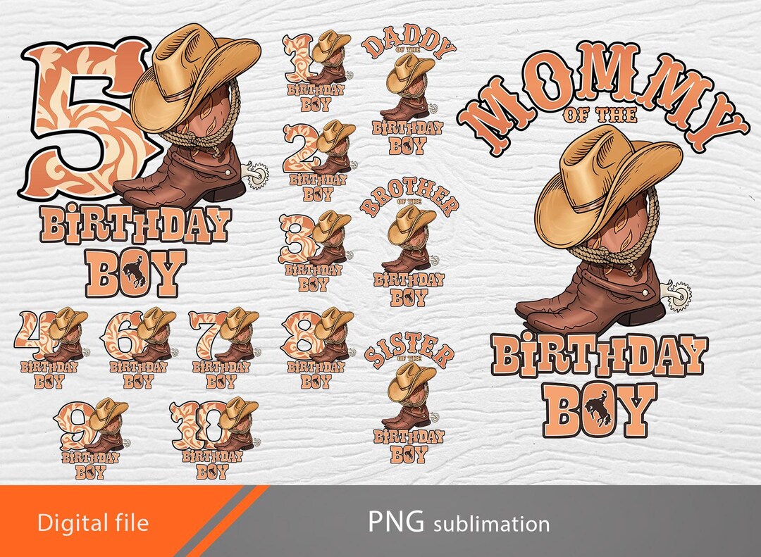 Cowboy Birthday Boy Png, Rodeo Birthday Png Sublimation, Cowboy Family ...