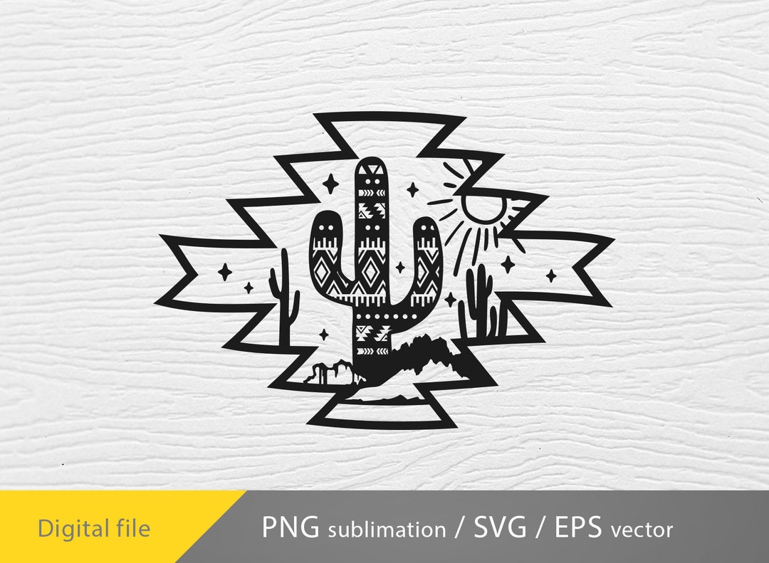 Western Desert Svg, Southern Scene Png, Desert Cactus Svg - Etsy