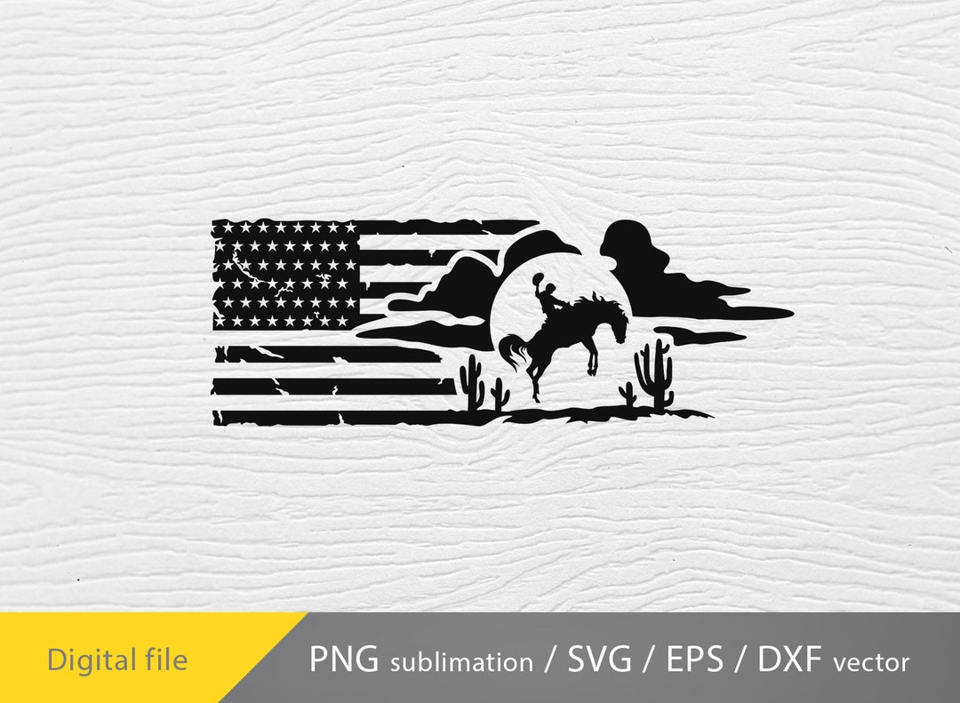 Wild West Rodeo Svg, Rodeo Horse Svg Png Sublimation, Patriotic Flag ...