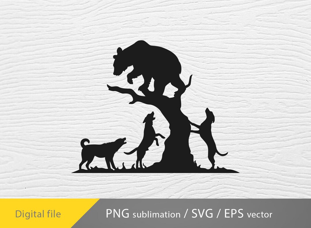 Hounds Treed Bear Svg, Hunting Dogs Svg, Bear Hunting Svg, Svg Eps ...