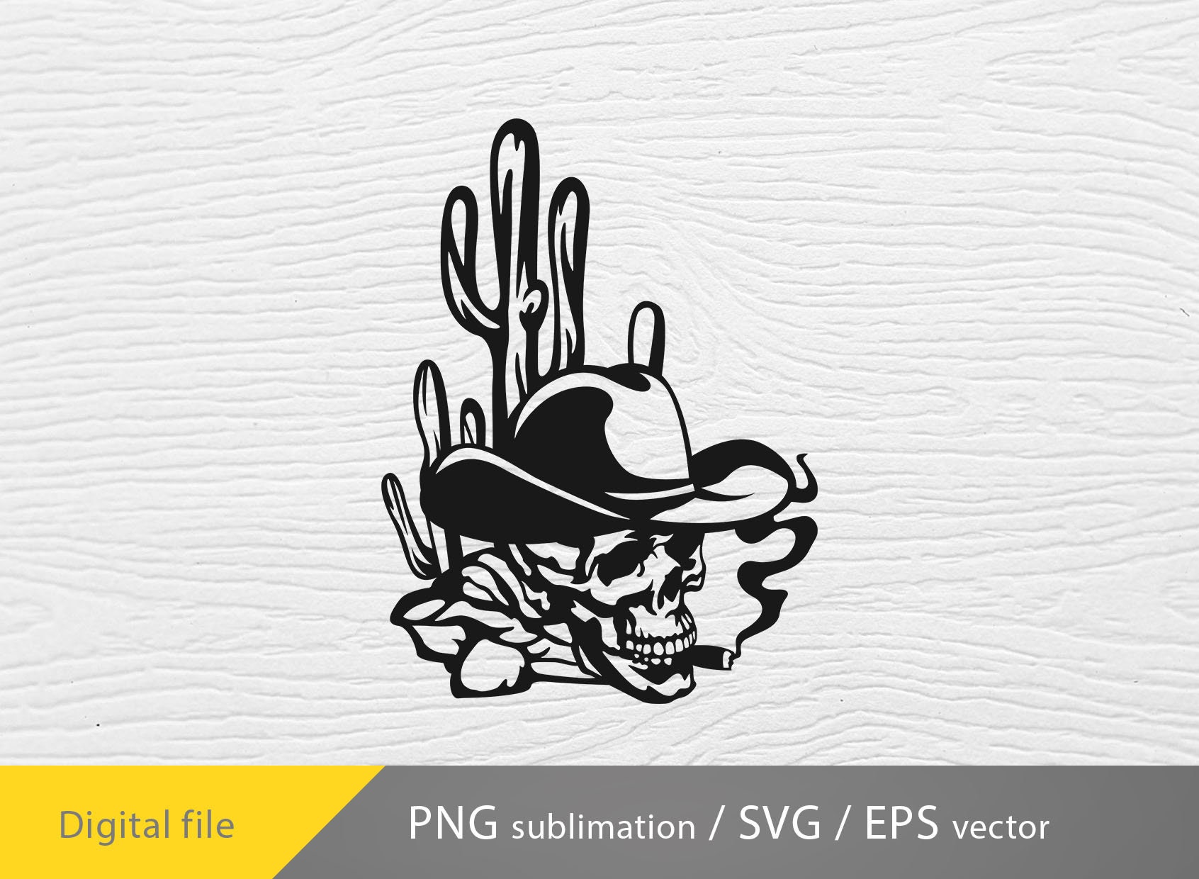 Cowboy Skull Svg, Cowboy Skull Png, Cactus and Skull Svg, Cricut File ...