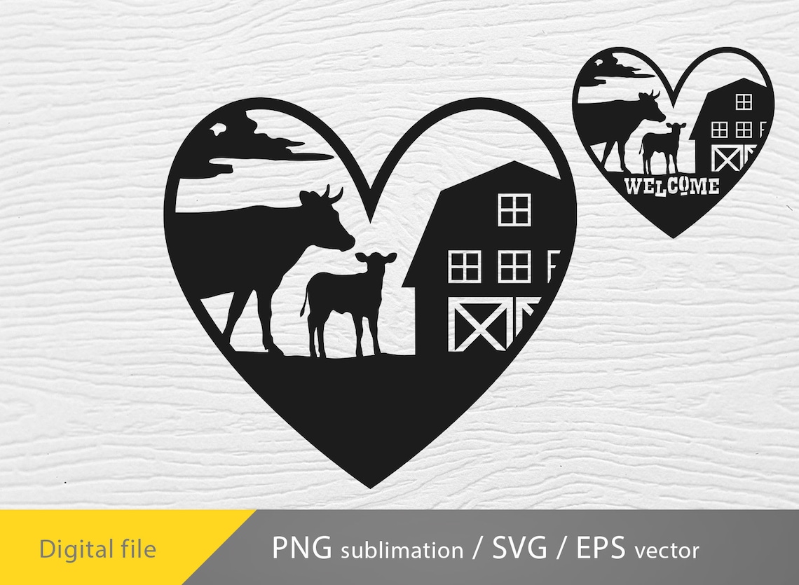 Farm Animal Scene Svg, Farm Animal SVG, Farm Scene SVG, Farmhouse ...
