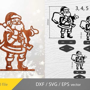 Santa Svg, Laser Cut Santa & Stand, Christmas Svg, Christmas Decor SVG ...