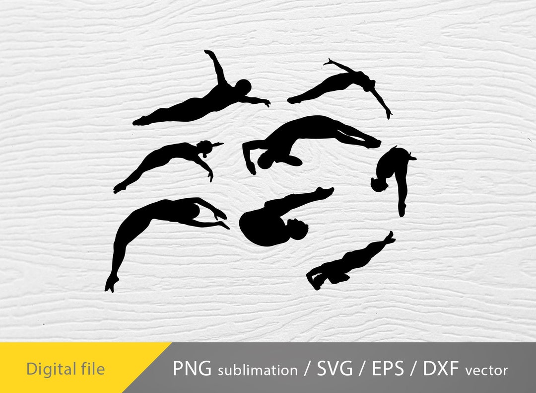 Diving Silhouette Bundle, Diving Svg, Diving Jump Svg, Cricut File ...
