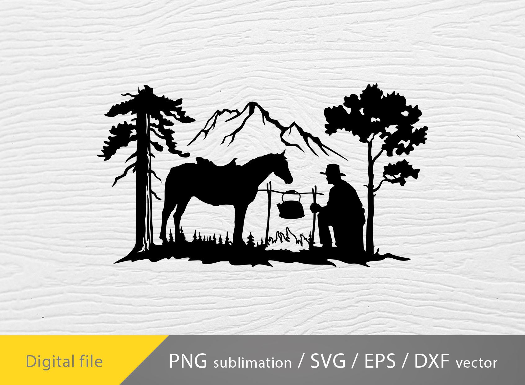 Cowboy Svg, Cowboy at a Rest Svg, Cowboy Campfire Svg, Cowboy ...