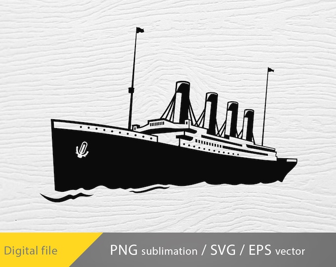 Titanic 1912 SVG PNG, Titanic Vector Art, Titanic Illustration, Titanic ...
